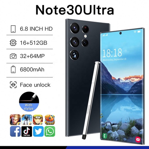 Buy Original Note30 Uitra Android 12 Cell Phone 5g Original 6.8 Inch ...