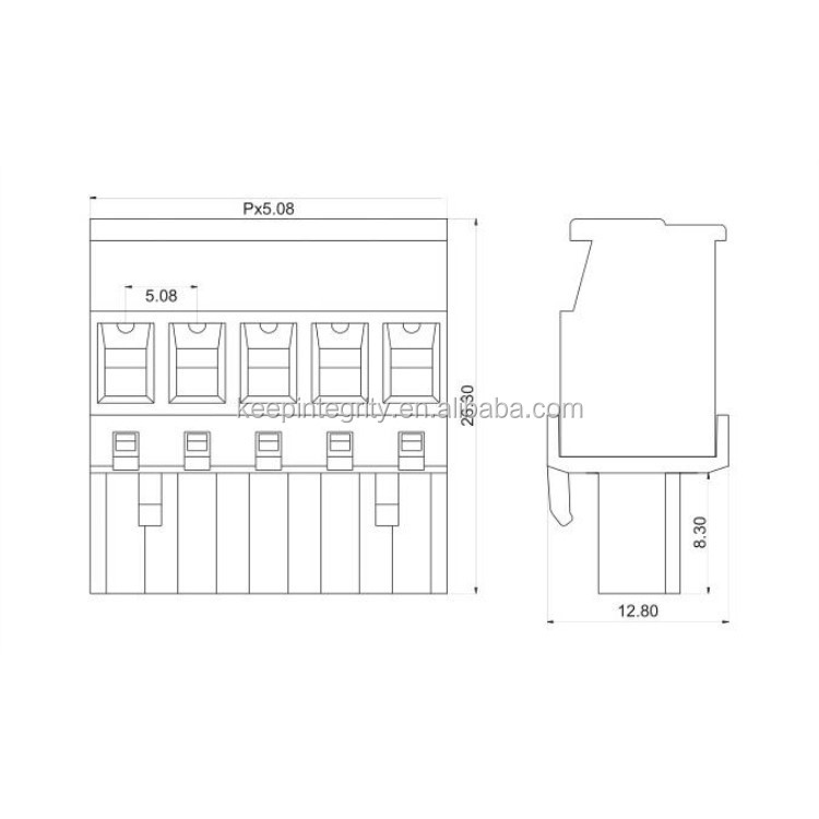 Buy Plug-in Pluggable Terminal Block Kf2edgka 5.0mm 5.08mm 2p 3p 4p 5p ...