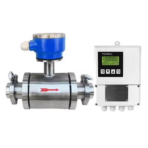 Buy Pockwell Sanitary 4-20ma Tri-clamp Magnetic Flowmeter Analog Electromagnetic Flow Meters For ...