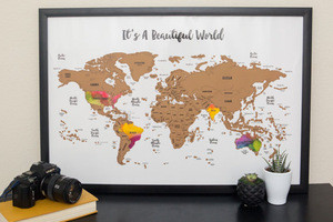 Buy Scratch Off Map Of The World World Map Including Flags Map Push ...