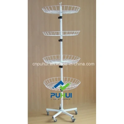 Buy Store Multi Tiers Adjustable Floor Standing Wire Basket Spinner ...