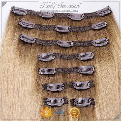 Buy Topper Remy Kinky Curly Nature Color Human Hair Extension Clip Ins ...