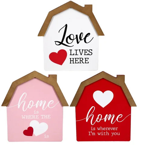 Buy Wood Sign House Shape Farmhouse Decor Wood Block Sweet Home Sign ...