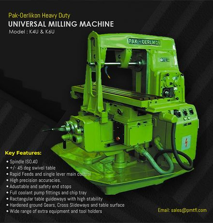 Buy Pak-oerlikon Universal Milling Machine Model K6u from Pakistan ...