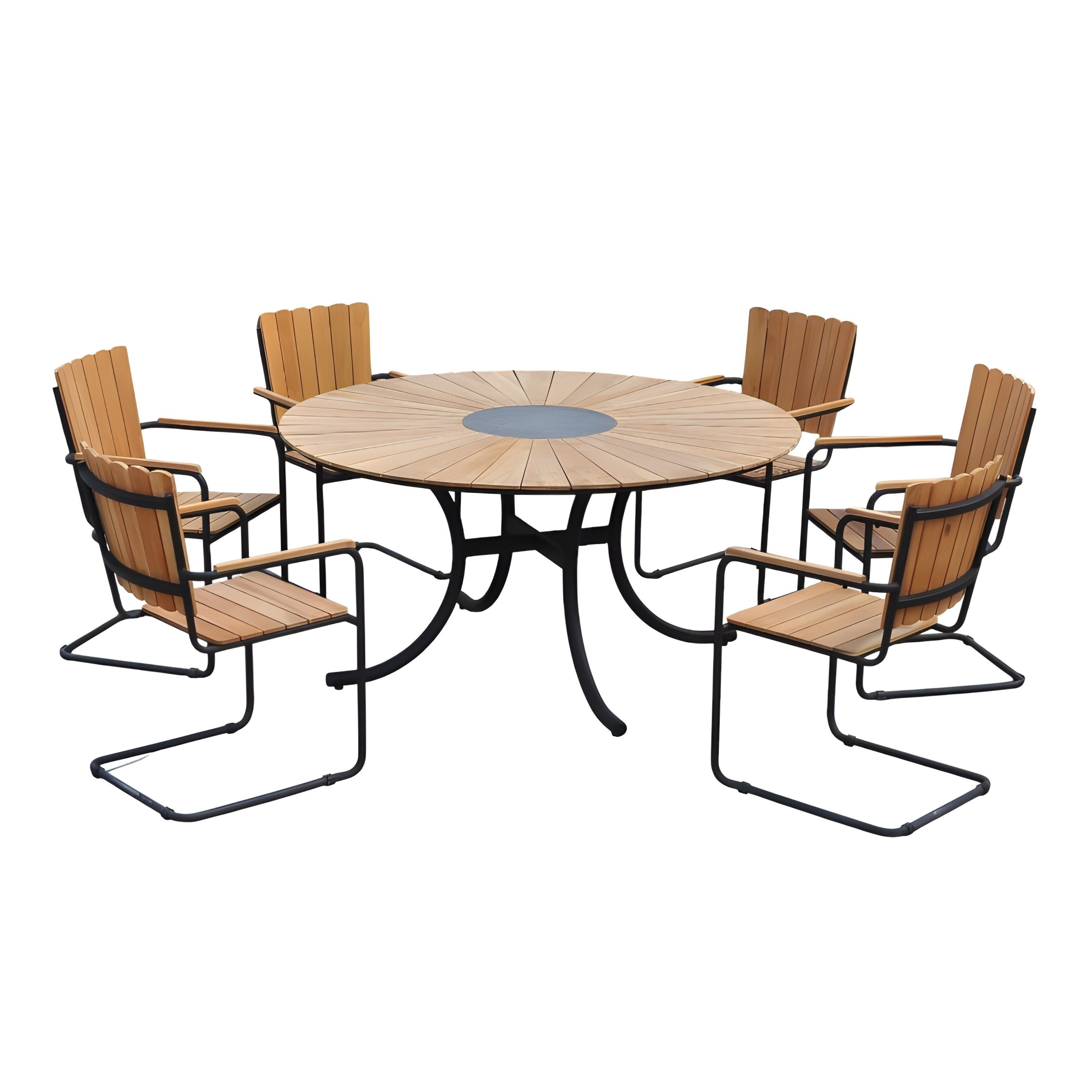Buy Sundo Dining Set With Round Table D150 With Granite In Midle from ...