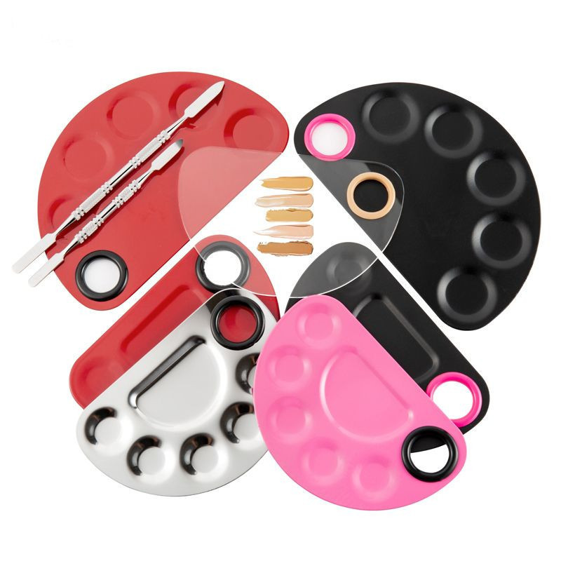 Buy Stainless Steel /acrylic Clear Makeup Palette Cosmetic Mixing Plate ...