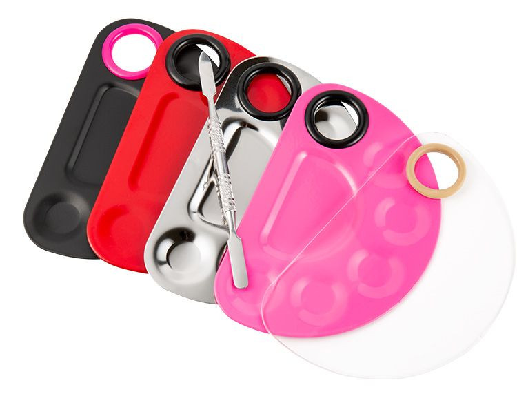 Buy Stainless Steel /acrylic Clear Makeup Palette Cosmetic Mixing Plate ...