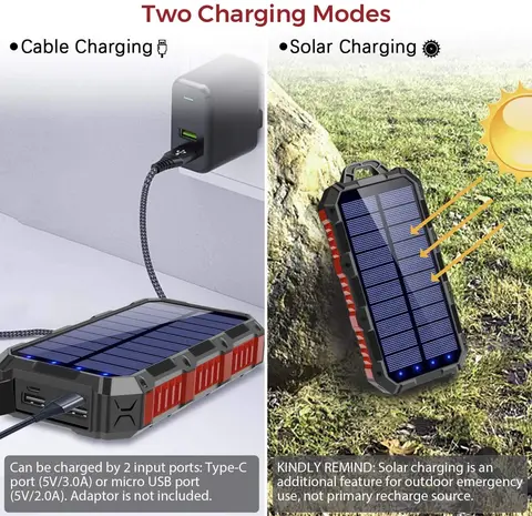 Buy 2023 New Outdoor Flashlight 30000mah Solar Cell Wireless Bracket ...