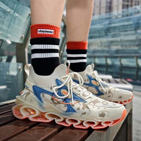 Buy 2024 Mens Shoes Trendy Running Sports Shock Absorption Mesh Shoes ...