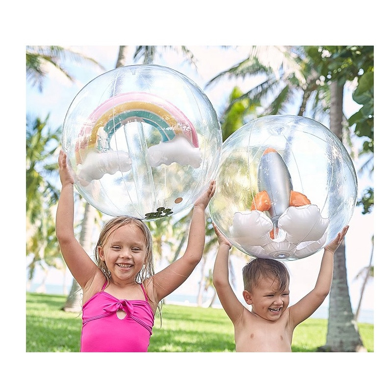 Buy Big Inflatable Rainbow Beach Ball With 3d Inside/pvc Beach Ball ...
