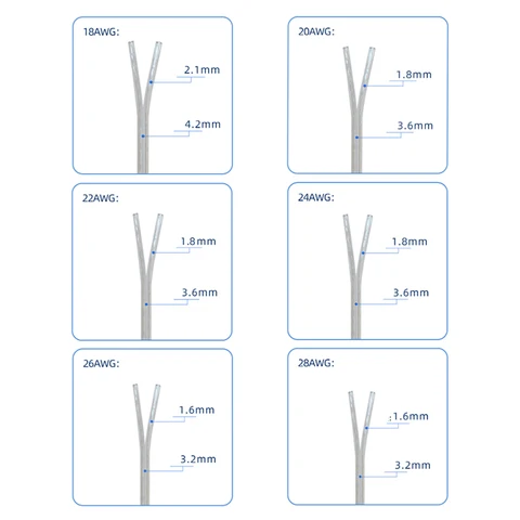 Buy Dc Power Cables Clear Silver Extension Cord Pure Copper Tinned 2 ...