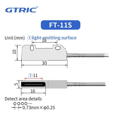 Buy Gtric Array Fiber Optic Sensor Wide Area Sensing Banner Sensor Flat ...