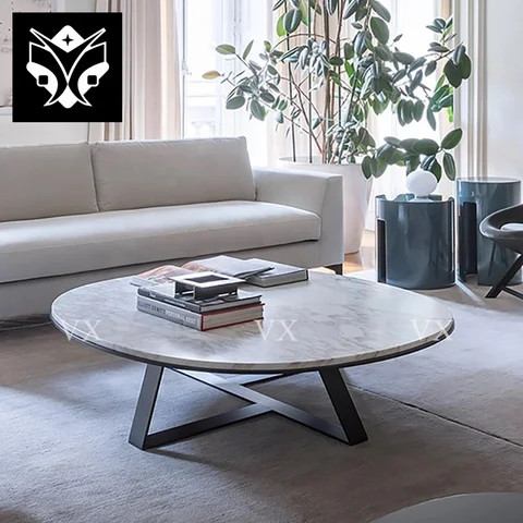 Buy High Quality Modern Round Coffee Table With Metal Legs For Living ...