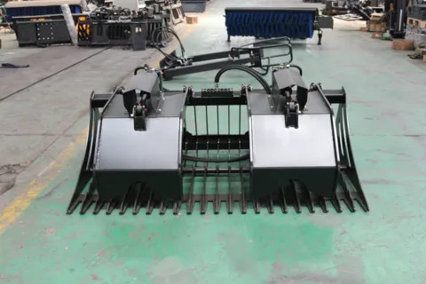 Buy Hydraulic Root Rake Wood Log Grass Grapples Bucket Skid Steer ...