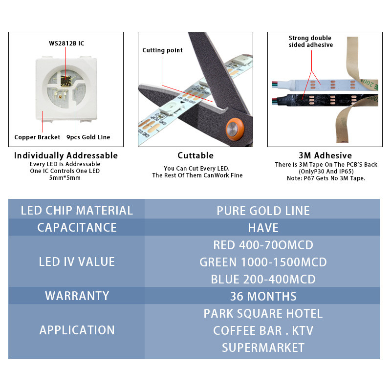 Buy Ip65 Digital 144 Ws2812s Flexible Ws2812b Ws2812 Through Hole Led ...