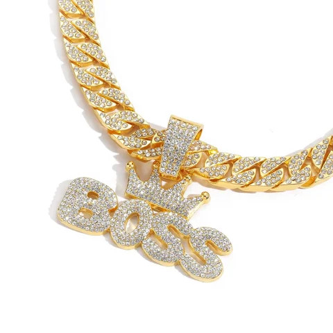 Buy New Style Iced Out Hip Hop Alloy Rhinestone Crystal Crown Boss ...