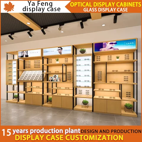 Buy Optical Shop Design Wooden Sunglass Display Stand Showcase Custom ...