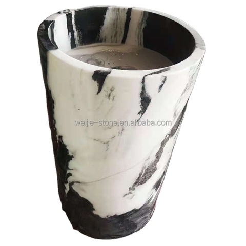 Buy Pandas White Marble Stone Sink With Stand,panda White Marble Basin ...