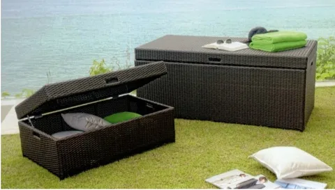 Buy Patio Rattan Wicker Storage Boxes Waterproof Garden Furniture ...