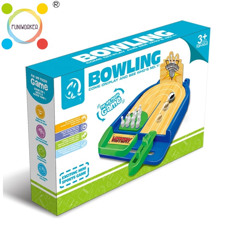 Buy Plastic Indoor Kids Interactive Tabletop Sport Mini Bowling Game ...