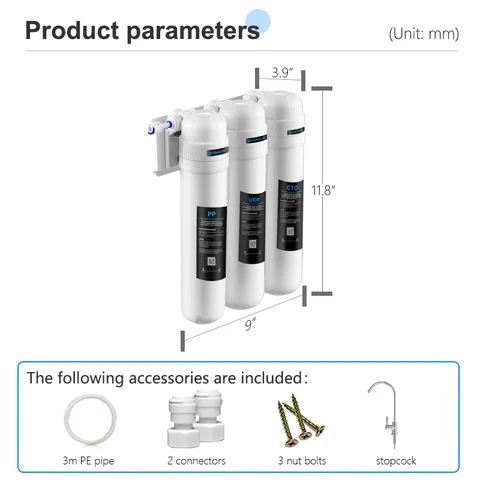 Buy Purifier Water 800gpd Flow Easy To Replace Pp+udf+uf Under Sink Water Filter Element from ...