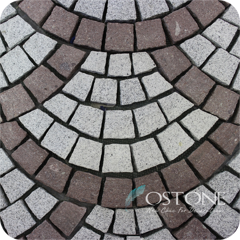 Buy Red Cube Stone Mesh Fan Pattern Cobblestone/driveway Cobblestone ...