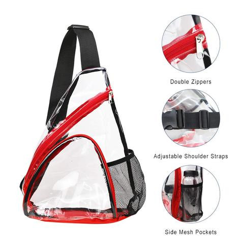 Buy Shoulder Crossbody Backpack Clear Pvc Sling Bag Transparent Unisex ...