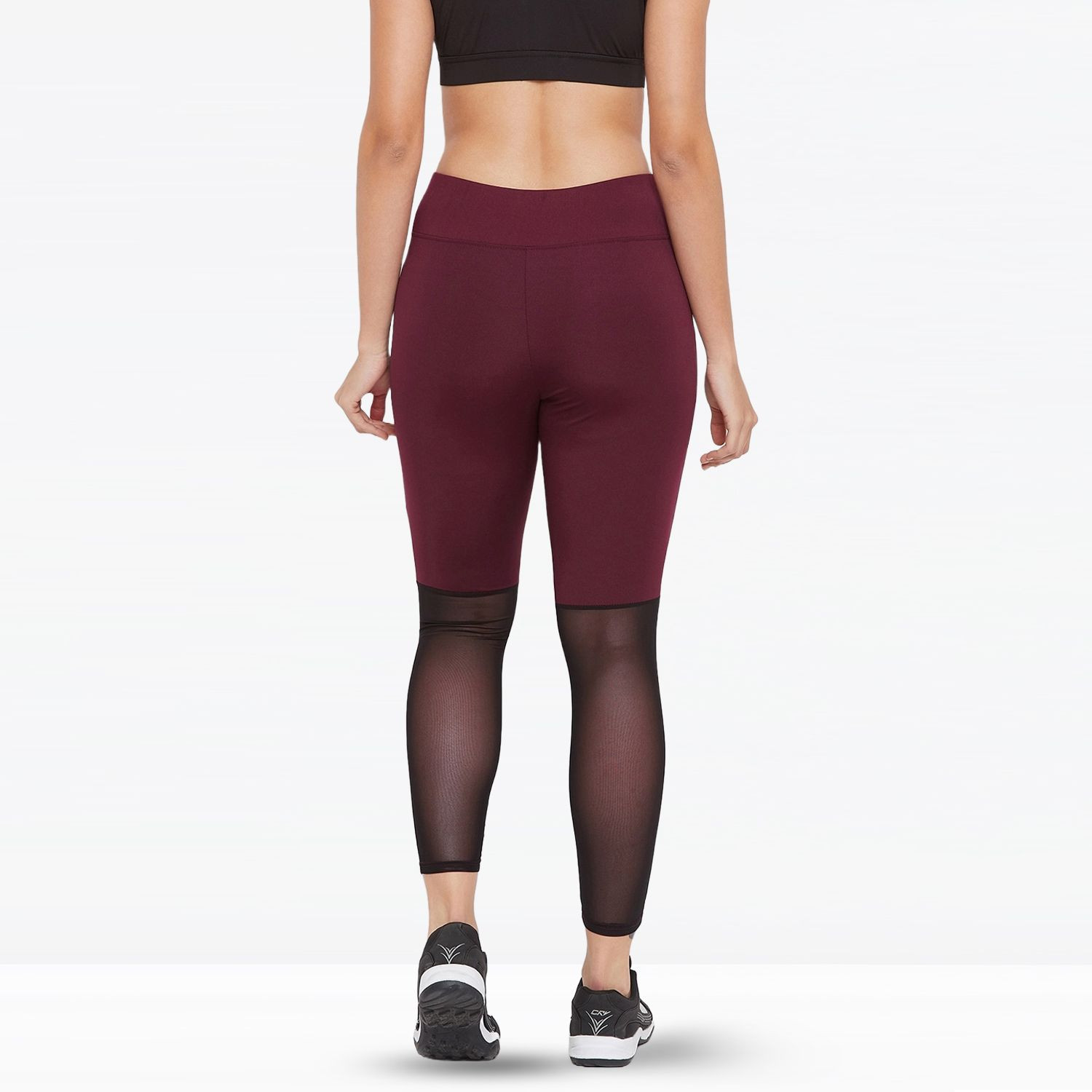 Buy Ab Women Mesh Panel Full Tights New Design Female Workout Gym ...