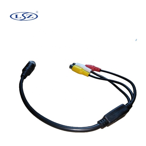 Buy 4 Pin Aviation Connector Car Rear View Camera Cable Rca Av Dc Plug ...