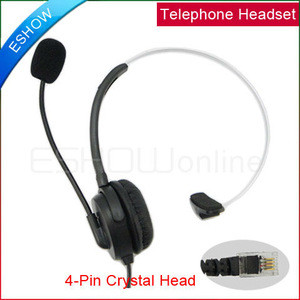 Buy 4-pin Crystal Head Super Telephone Monaural Headset Earphone ...
