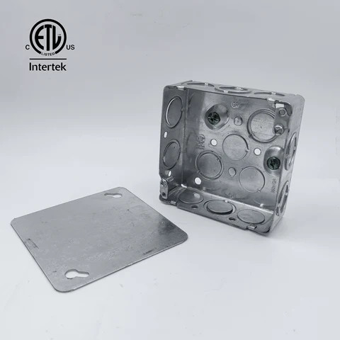 Buy 4x4 Square Conduit Junction Box Metal Wall Box With Concentric ...