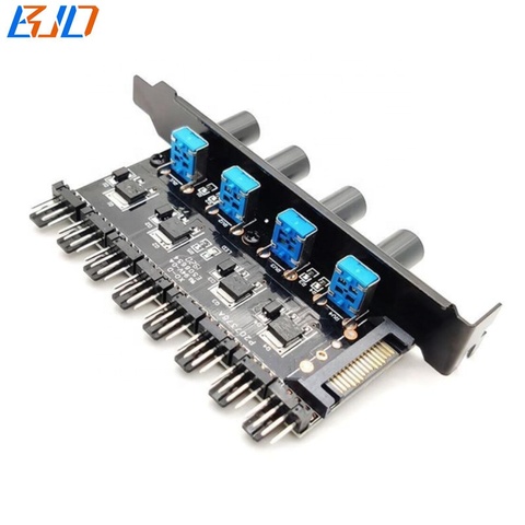 Buy 8 Channel Dc 12v 4pin Pwm Fan Hub Temperature Speed Controller With ...