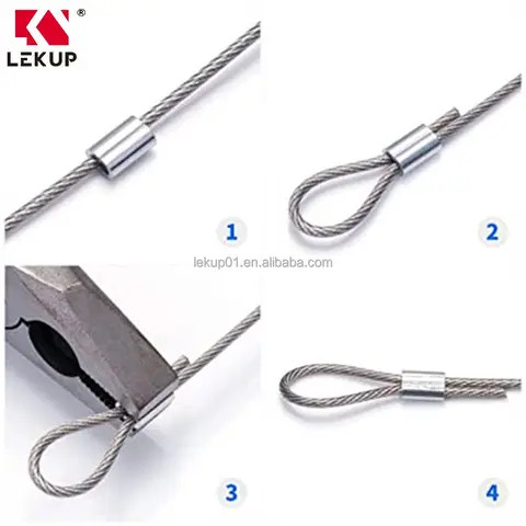 Buy Aluminum Crimping Loop Sleeves And M2 Stainless Steel Thimble Combo ...