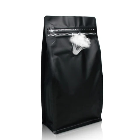 Buy Custom 8 Sides Sealed Plastic Packaging Flat Bottom Coffee Bean Bag ...