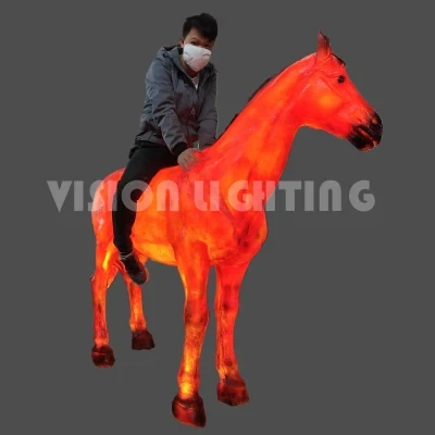 Buy Customized Life Size Fiberglass Resin Horse Animal Led 3d Motif ...