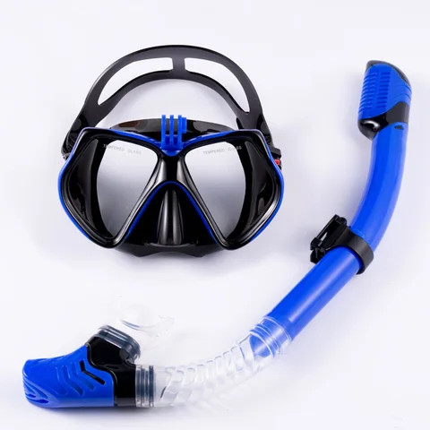 Buy Dry Snorkel Dive Mask Set Panoramic Wide View Anti-fog Scuba ...