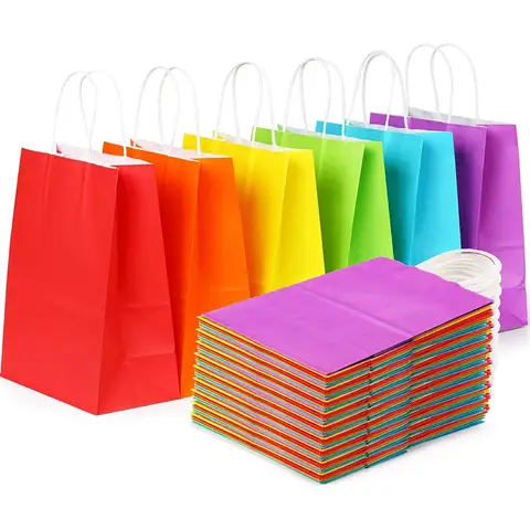 Buy Fashion Colored Paper Bag Diy Drawing Party Gift Bags With Handle ...