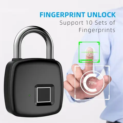Buy 100 Finger Print Smart Fingerprint Padlocks With Fingerprint ...