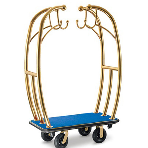Buy Heavy Duty Hotel Stainless Steel Bellman Luggage Trolley Cart Hotel ...