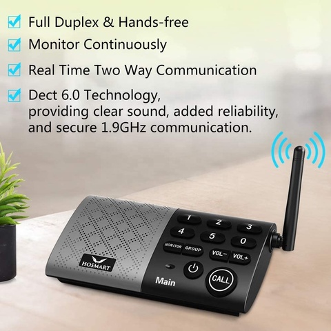 Buy Hosmart Wireless Intercom System Duplex 2-way Communication Hands ...