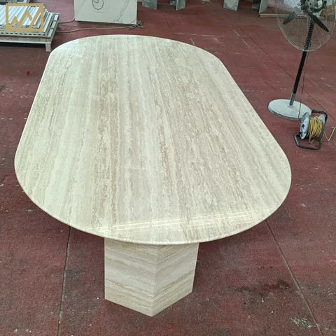 Buy Kings-wing- Custom Modern Natural Stone Beige White Travertine ...