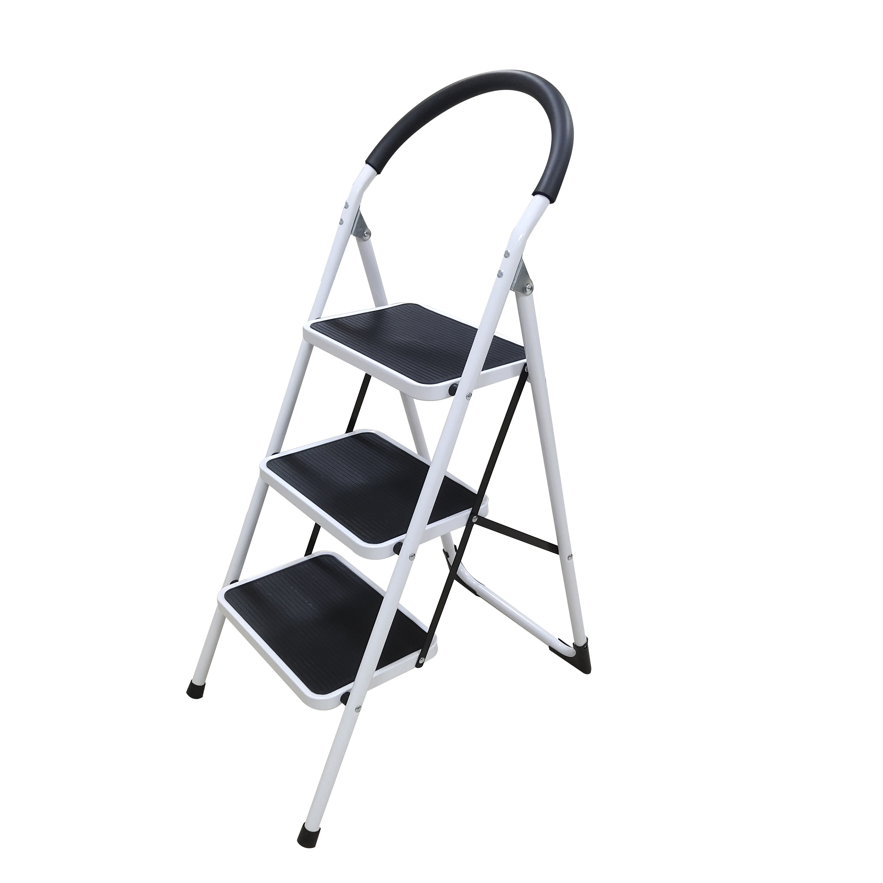 Buy Kitchen Step Ladder Steel Folding Ladder 3 Steps Safety Folding ...