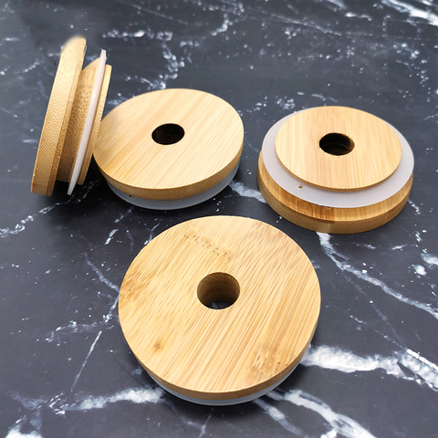 Buy Mason Jar Lids Bamboo Holes Wooden Durable Canninng Leakproof Cover ...
