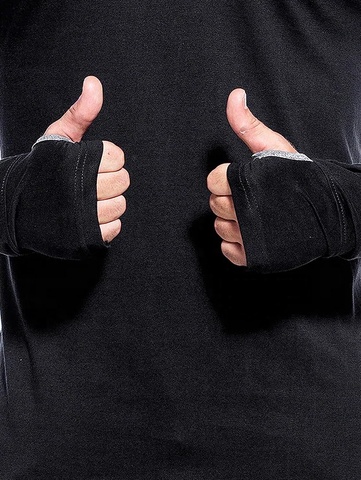 Buy Men In Black Polyester Thumbhole T-shirt from PRISTINE FASHIONS ...