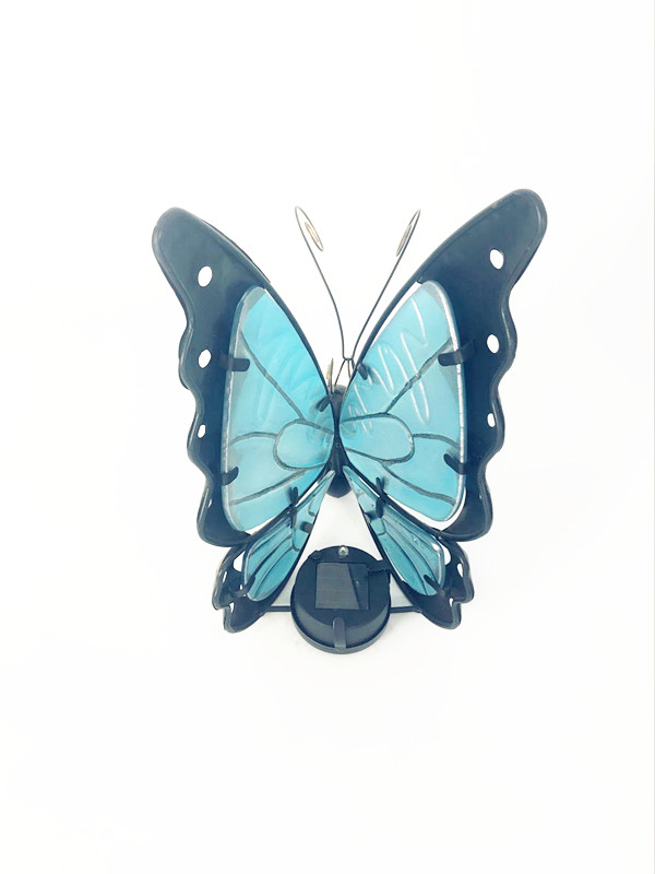 Buy Metal Glass Butterfly Solar Light Garden Decoration Craft from ...