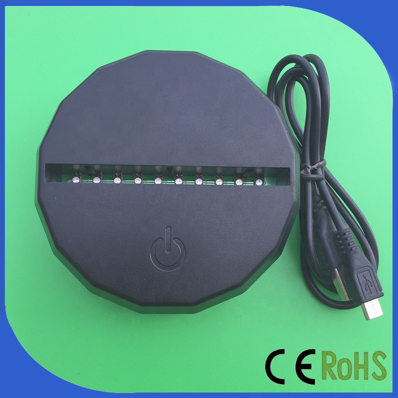 Buy New Design Round Polygon 3d Night Light Base 7 Colors Acrylic Plate ...