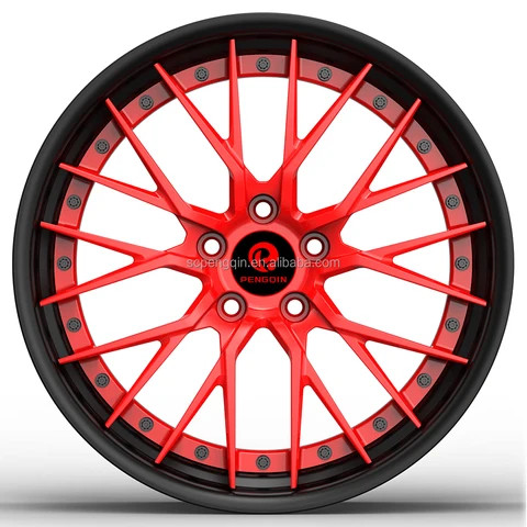 Buy Rines Rims Custom Aluminum Passenger Car Forged Black And Red 3 ...