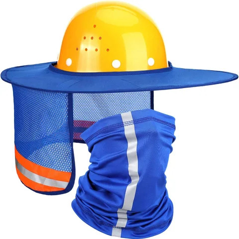 Buy Safety Reflective Stripe Protects Neck Full Brim Hard Hat ...