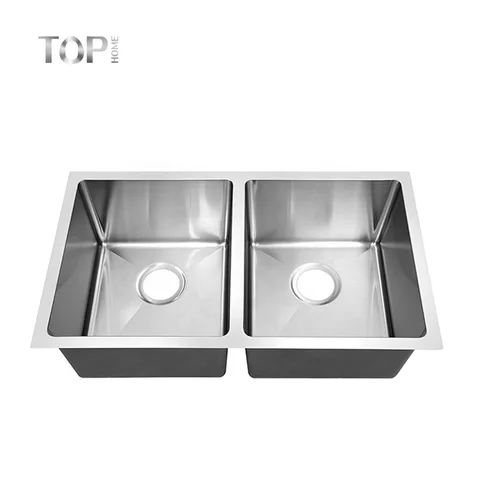 Buy Sus304 Deep Basin Double Bowl Undermount Handmade Stainless Steel ...