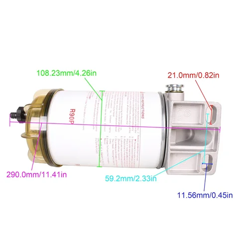 Buy Water Separator Fuel Filter R90p Spin-on Element Replacement For ...